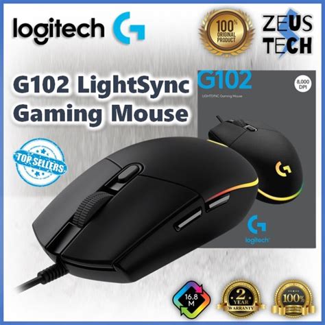 Logitech G Lightsync Gaming Mouse Black Usb Wired With Customizable Rgb Lighting