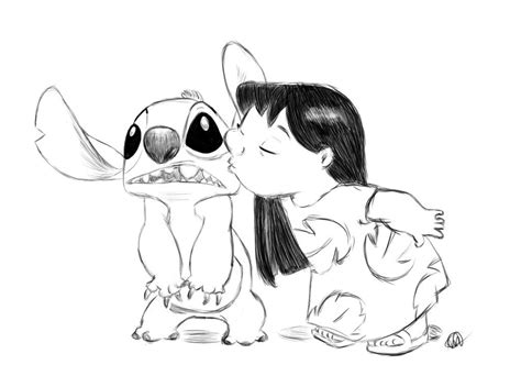 Lilo And Stitch Black And White Sketch Coloring Nation