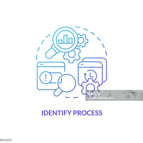 Identify Process Blue Gradient Concept Icon Stock Illustration