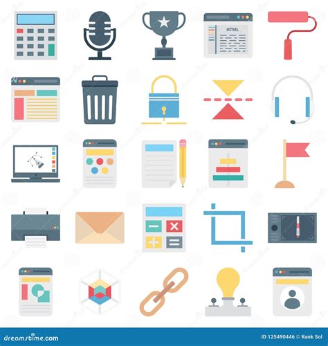 Web Design Data And Development Isolated Vector Icons Stock Vector