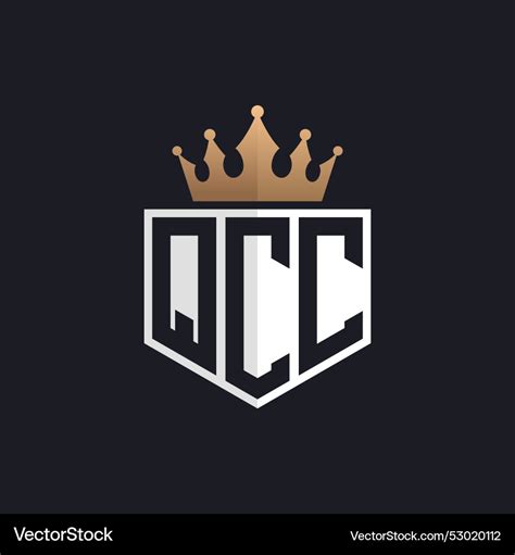 Luxury Qcc Logo With Crown Elegant Initials Vector Image