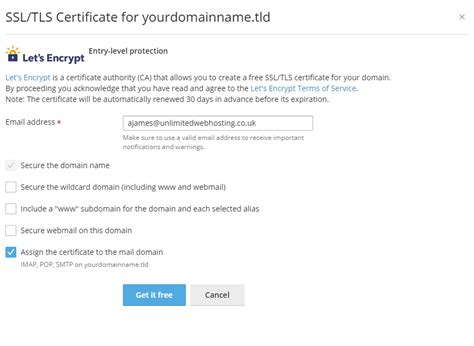 secure mail with ssl on plesk uwh support