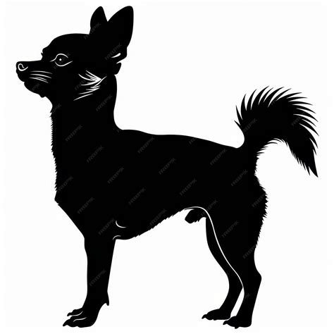Premium Photo Chihuahua Black Silhouette On White Background Vector