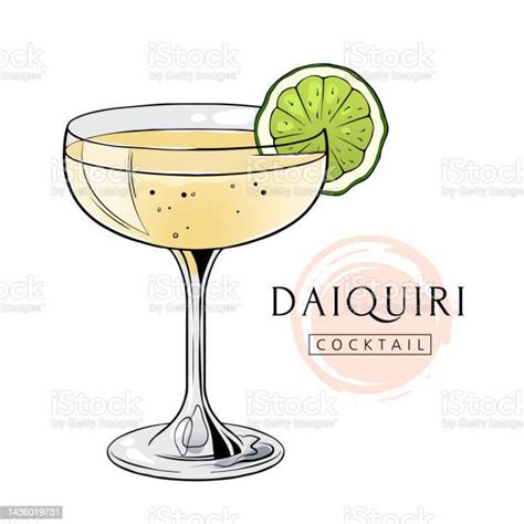 Daiquiri 칵테일 라임 슬라이스와 함께 손으로 그린 알코올 음료 흰색 배경에 벡터 일러스트 레이 션 0명에 대한 스톡 벡터 아트 및 기타 이미지 Istock