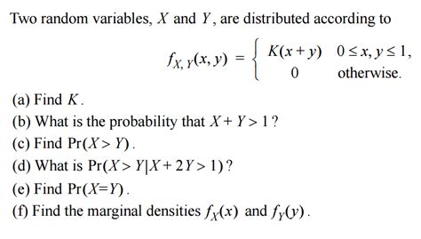 Solved Two Random Variables X And Y Are Distributed