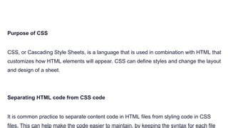 CSS Presentation Notes Pptx