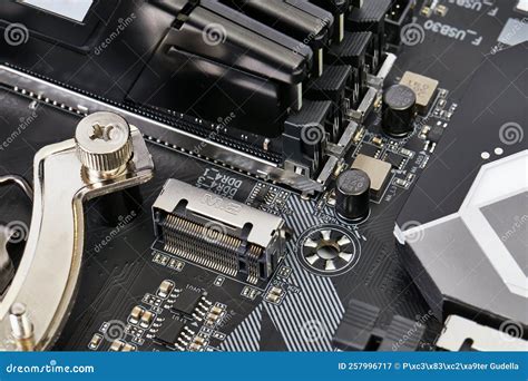 Motherboard Detail Pci E Slots For Extension Cards Stock Image Image Of Socket Electronics