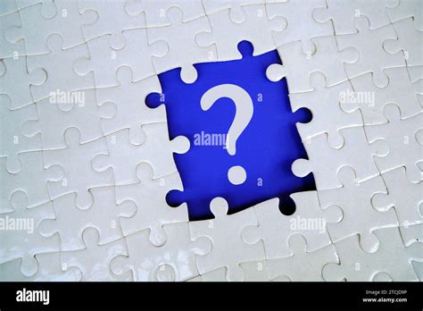 Question Mark On Jigsaw Puzzle With Missing Piece Concept Of Question
