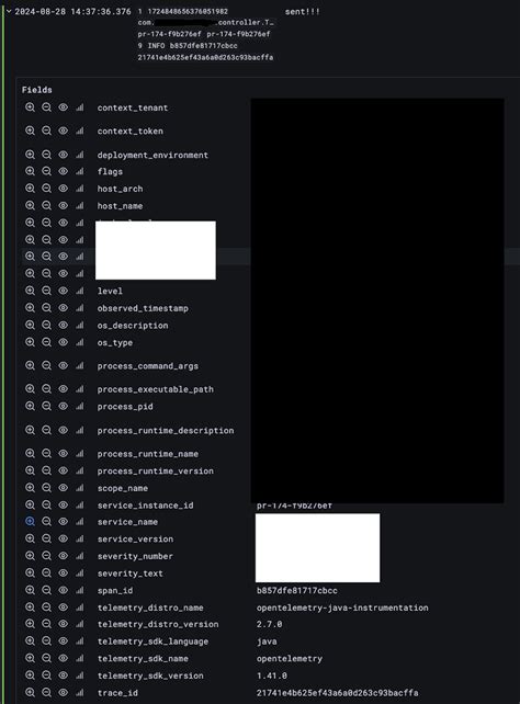 Opentelemetry Linking Log Trace And Metrics With Traceid Not In Log Line Configuration
