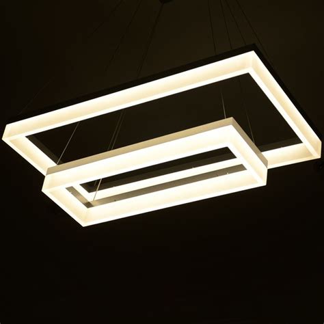 Tiered Rectangular Led Light Fixture Levels Modern Place Glass