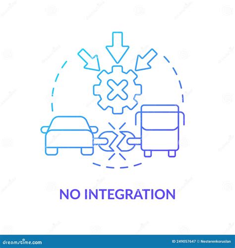 No Integration Blue Gradient Concept Icon Stock Vector Illustration Of Separate Integration