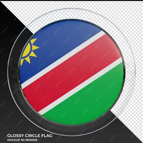 Premium Psd Namibia Realistic 3d Textured Glossy Circle Flag