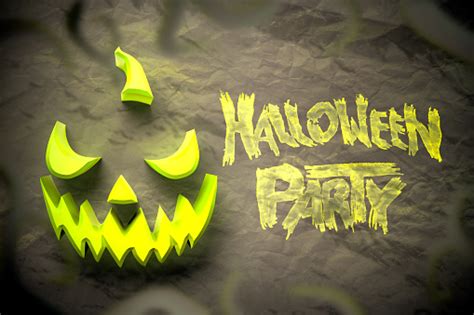 해피 할로윈 파티 나이트 카드와 브로셔 할로윈 호박 어두운 디자인 배경 포스터 및 배너 3d 그림 0명에 대한 스톡 사진 및