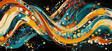 Abstract Colorful Wave Patterns With Vibrant Swirls And Dynamic Dots Showcasing A Blend Of Blue