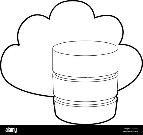 Big Cloud Database Icon Outline Style Stock Vector Image And Art Alamy