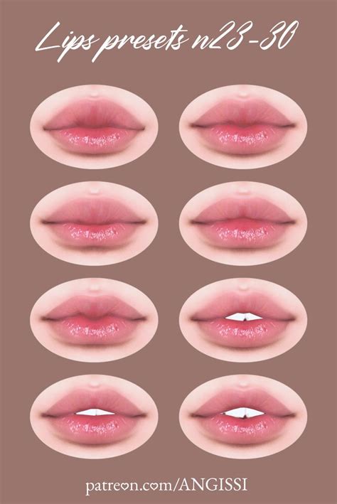 Lips Presets N23 30 ANGISSI The Sims 4 Skin Sims 4 Cc Makeup Sims