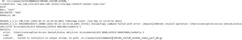 Fatal Unloadcopy Command Failed With Error Amazon 500310