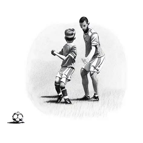 Dad Watching His Son Playing Soccer Temporary Tattoo BlackInk AI