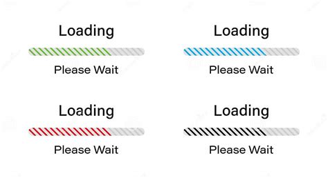 Rounded Bar Loading With Tilted Lines Please Wait Symbol Icon Set In