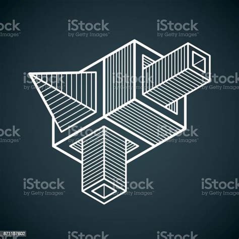 추상적인 벡터 기하학적 형태 3d 창의적인 모양입니다 0명에 대한 스톡 벡터 아트 및 기타 이미지 0명 3차원 형태 건설 산업 Istock