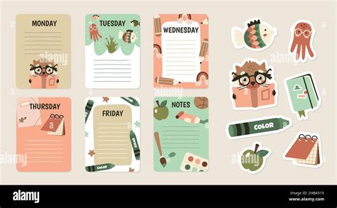 Back School Vector Design Illustration Timetable Template Stock Vector