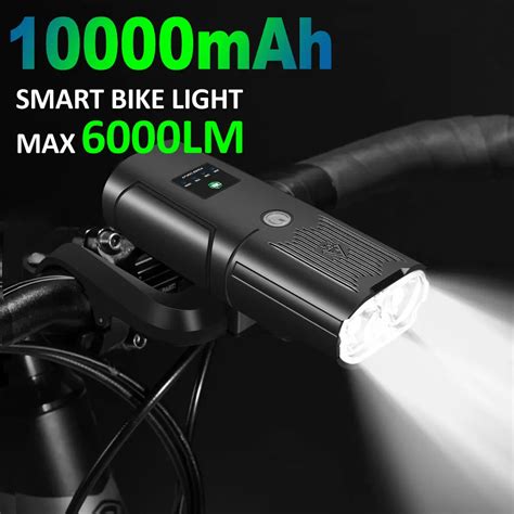 Newboler 스마트 자전거 조명 전면 10000mah 자전거 조명 6000 루멘 방수 Usb 충전 Mtb 도로