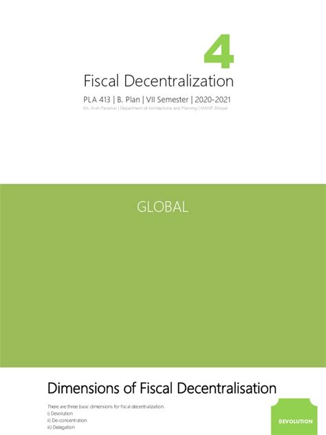 Lecture 4 Fiscal Decentralisation Download Free Pdf