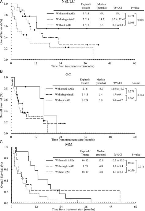 Kaplanmeier Curves For Os Stratified By The Number Of Iraes 0 1 Or Download Scientific