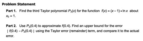 Solved Instructions Include The Problem Statement And Chegg