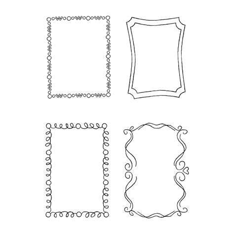 흰색에 고립 된 화려한 테두리 벡터 양식에 일치시키는 복고풍 사진 낙서 프레임 워크 세트 프레임 수집 에 Png 일러스트 및 벡터 에 대한 무료 다운로드 Pngtree