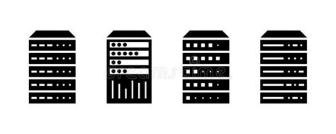 Set Of Computer Server Vector Icons Data Datacenter Or Database Icon Center Of Storage Data
