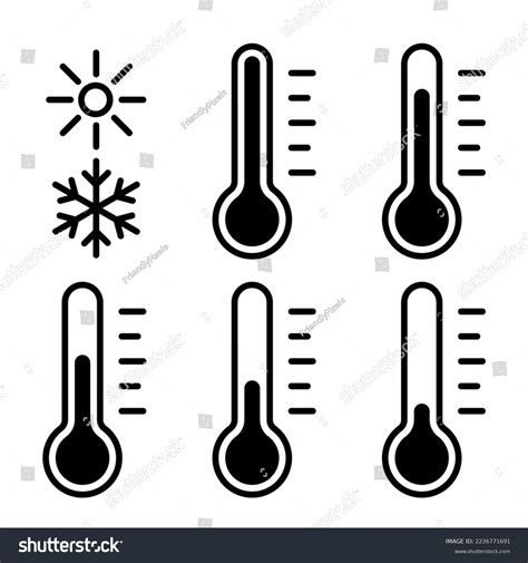 Set Temperature Icons Warm Cold Symbol Stock Vector Royalty Free 2226771691 Shutterstock
