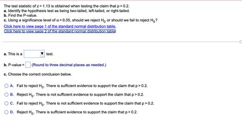 solved standard normal distribution table page 1 negative