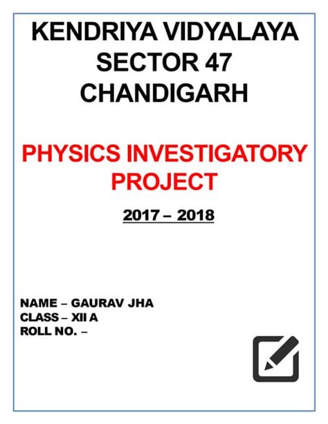 Xii Investigatory Physics Project Pdf