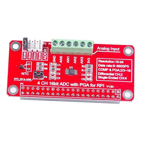 Купить 4 канальный 16bit АЦП с Pga для Rpi Raspberry Pi 16 бит I2c