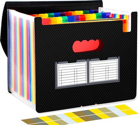 Expanding File Folders Organizer 24 Pockets Portable Accordion A4 Expandable File Organizer