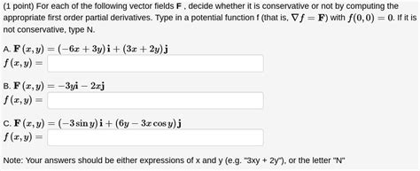solved for each of the following vector fields decide