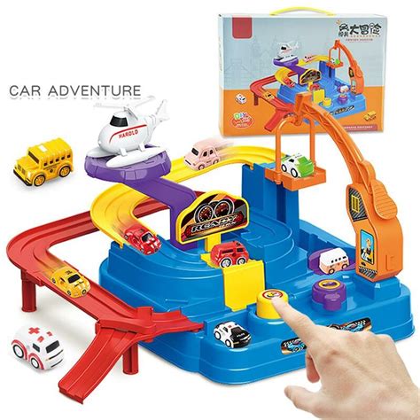레이싱 레일 자동차 브레이크 스루 빅 어드벤처 게임 모델 레이싱 트랙 Diy 어린이 소년 교육용 대화형 자동차 완구 플레이