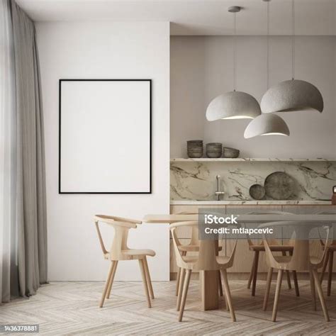 현대 인테리어 배경 거실 현대 스타일 3d 렌더링 3d 일러스트레이션에서 포스터 프레임을 모의 0명에 대한 스톡 사진 및 기타 이미지 Istock