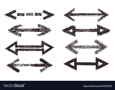 Chalk Double Pointers Grunge Texture Pencil Vector Image