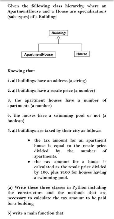 Solved Given The Following Class Hierarchy Where An
