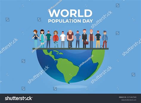 Poster World Population Day Banner World Stock Vector Royalty Free