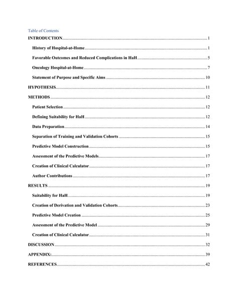 Development And Validation Of A Predictive Model For Oncology Hospital At Home Pdf
