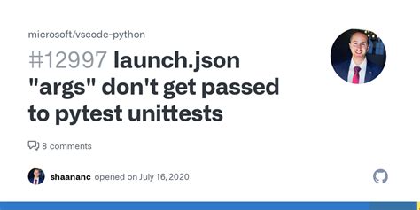Launchjson Args Dont Get Passed To Pytest Unittests · Issue 12997