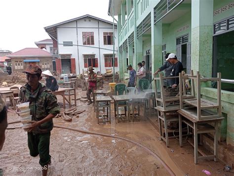 နမ့်စန်တွင် နမ့်လတ်ချောင်းရေလျှံမှုကြောင့် ရေကြီးနစ်မြုပ်ခဲ့သည့် နေရာမ