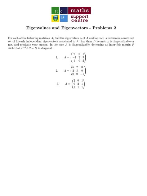 Eigenvalues And Eigenvectors Problems 2 Pdf Eigenvalues And Eigenvectors Theoretical Physics