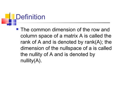 Null Space Rank And Nullity Theorem Ppt