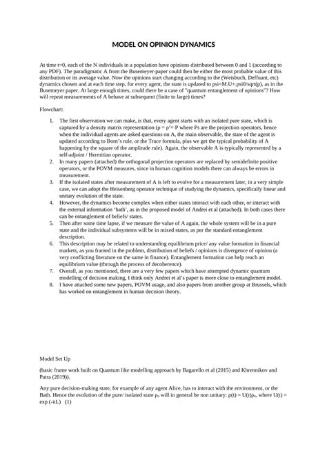 Pdf Model On Opinion Dynamics