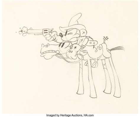 Two Gun Mickey Mickey Mouse Animation Drawing Walt Disney 1934 By Walt
