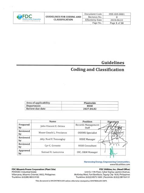Guidelines For Coding And Classification Pdf Records Management